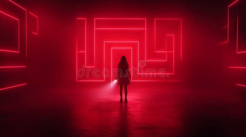 Programmer Navigates a Maze of Code Stock Photo - Image of digital ...