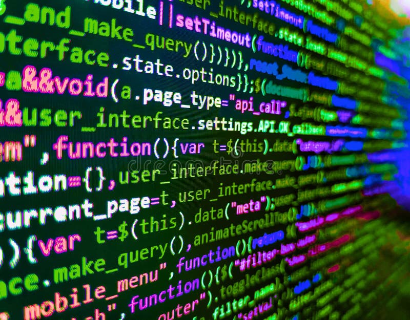 Programmer Occupation Programming Javascript On Laptop Computer Screen Developer Working On