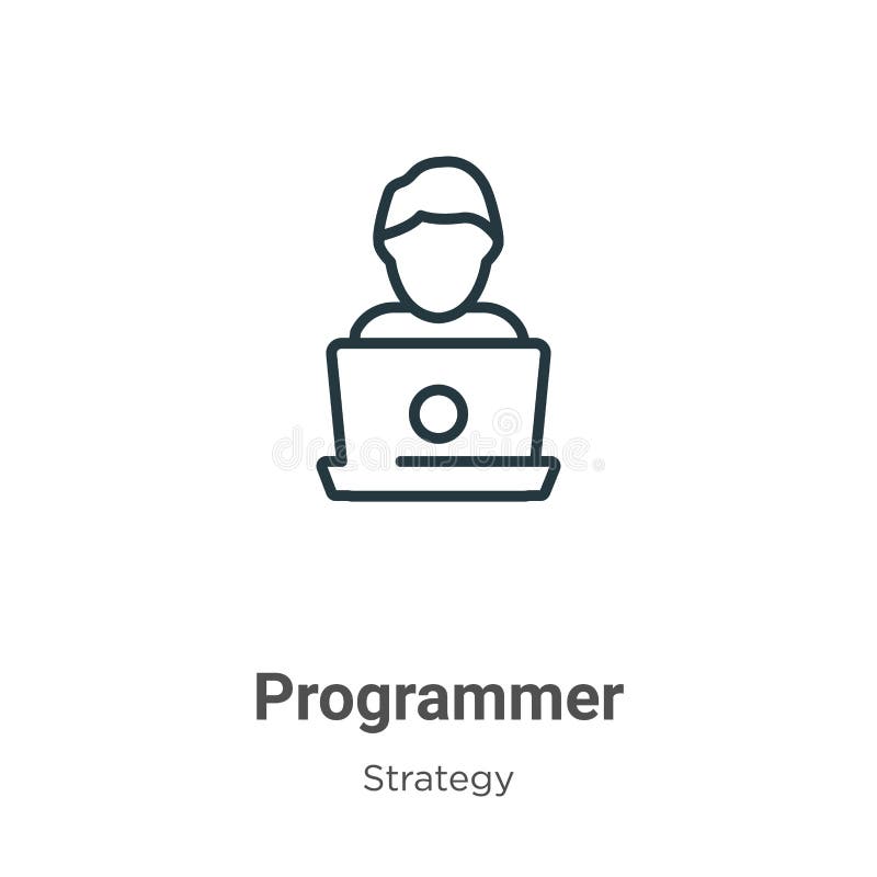 Programmer Outline Vector Icon Thin Line Black Programmer Icon Flat Vector Simple Element