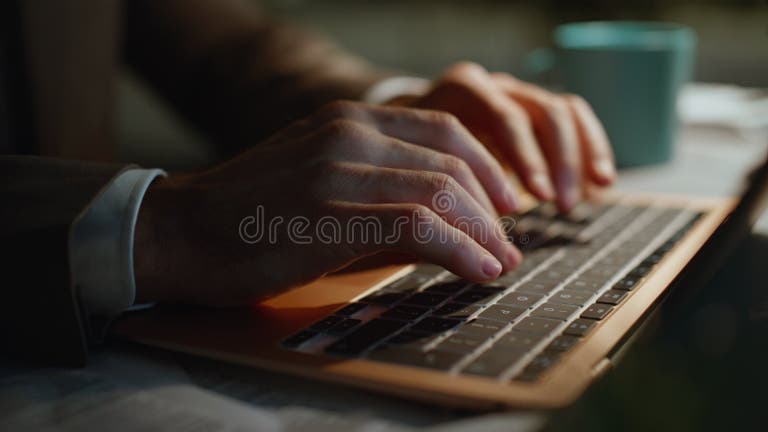 It Programmer Pressing Keyboard Button Using Laptop Busy Online Project ...