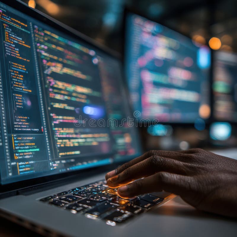 A Programmer S Hand Adjusting Stock Illustration - Illustration of ...