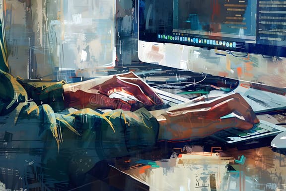 A Programmer S Hands Skillfully Code on a Keyboard, Creating Software ...