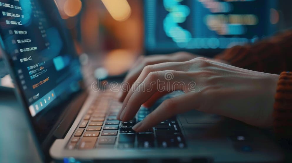A Programmer S Hands Typing. AI Generated Stock Image - Image of programmer, internet: 373251533
