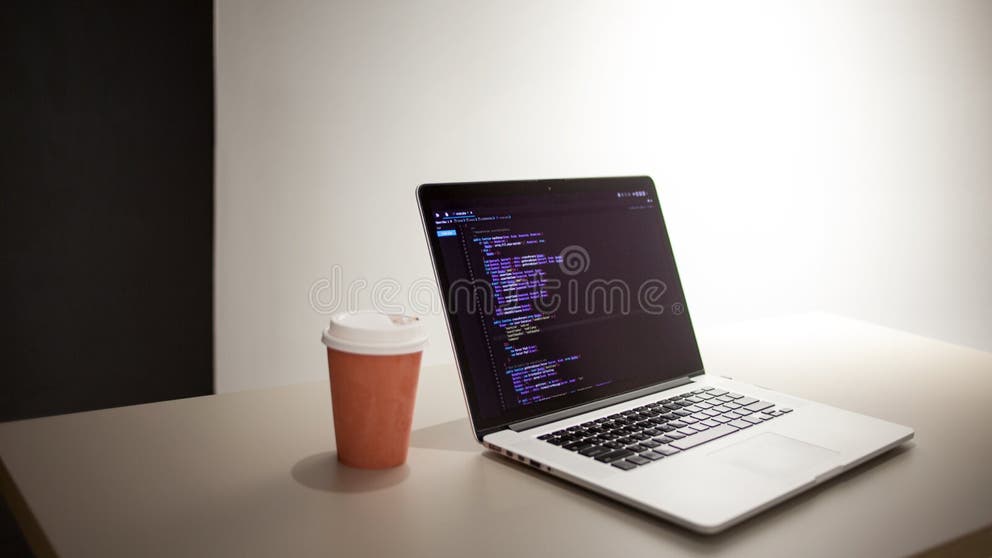 Programmer`s Workplace, Laptop with Project Code. Development of ...