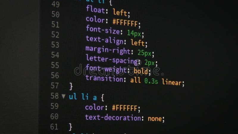 Programmer Scrolling Up And Down For Editing Page Of Html Css Website Code Editor Stock Video 0005