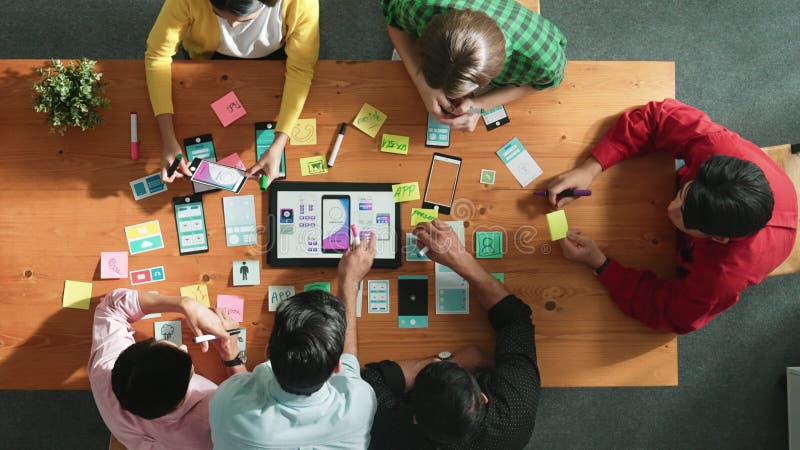 Programmer Sharing Ux Ui Design Idea with Developer at Meeting. Convocation. Stock Footage ...