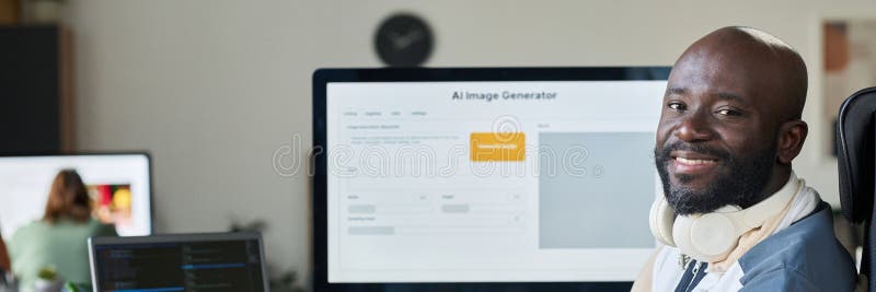 Programmer Sitting Against Computer Stock Photo - Image of model, work ...