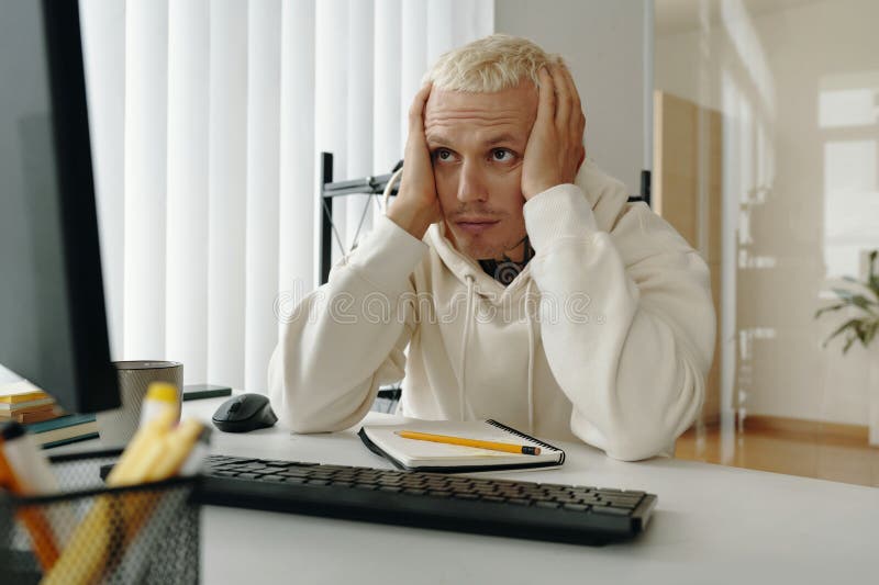 Programmer Solving Difficult Task on Computer Stock Photo - Image of ...