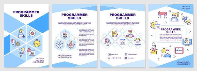 Programmer Skills Brochure Template Stock Vector - Illustration of ...