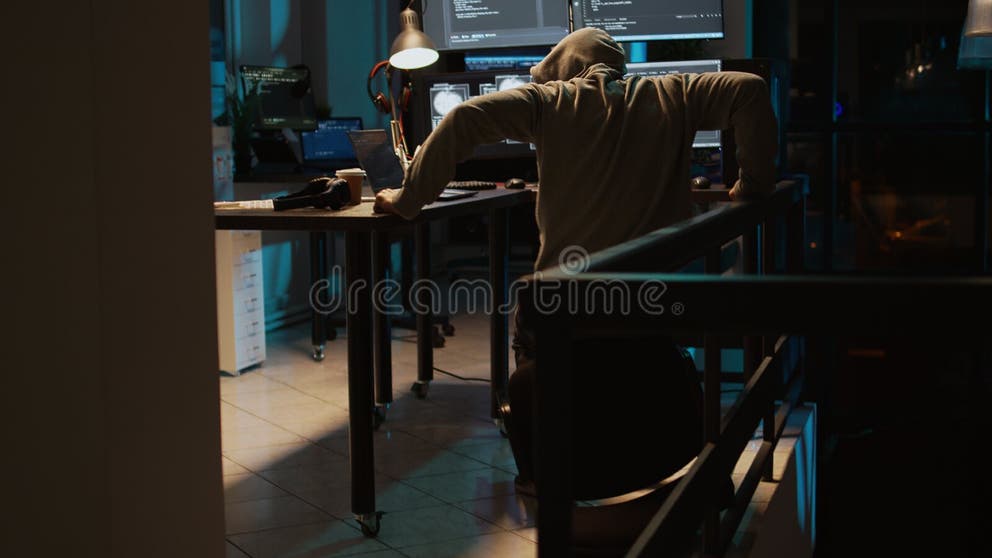Programmer Sleeping and Falling with Chair in Office Stock Photo ...