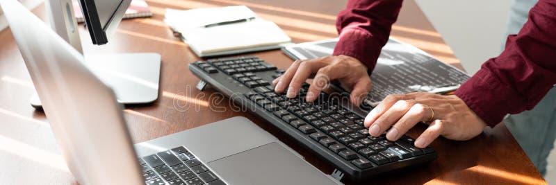 Programmer or Software Developer Typing New Lines of Code, Coding ...