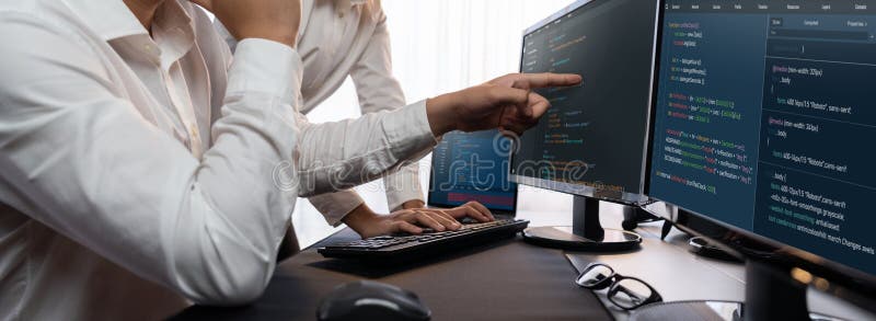 Programmer and Software Engineer Working in Tech Develop Company. Trailblazing Stock Image ...