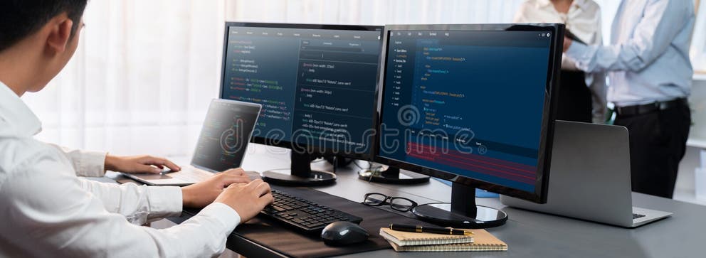 Programmer and Software Engineer Working in Tech Develop Company ...