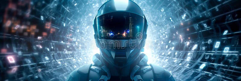 Programmer in a Space-age Suit, Symbolizing the Future of Coding in ...