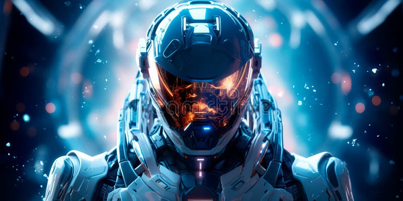 Programmer In A Space Age Suit Symbolizing The Future Of Coding In Space Technology Stock