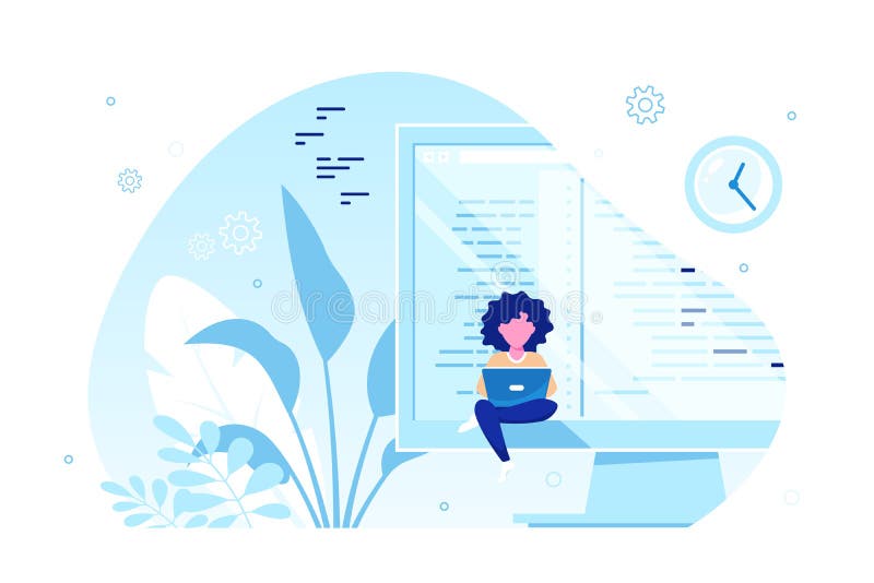 Coding Programming Application Development Concept Banner Design Stock Vector Illustration