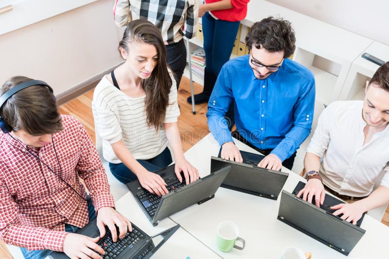 Programmer in Startup Business Working on Computer Stock Photo - Image ...