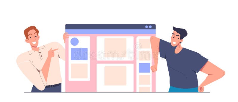 Programmer Team Present Project Vector Concept Stock Vector ...