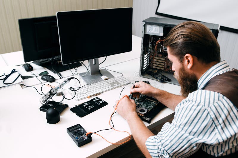 Electronic Construction in Inventor Workshop Stock Image - Image of ...