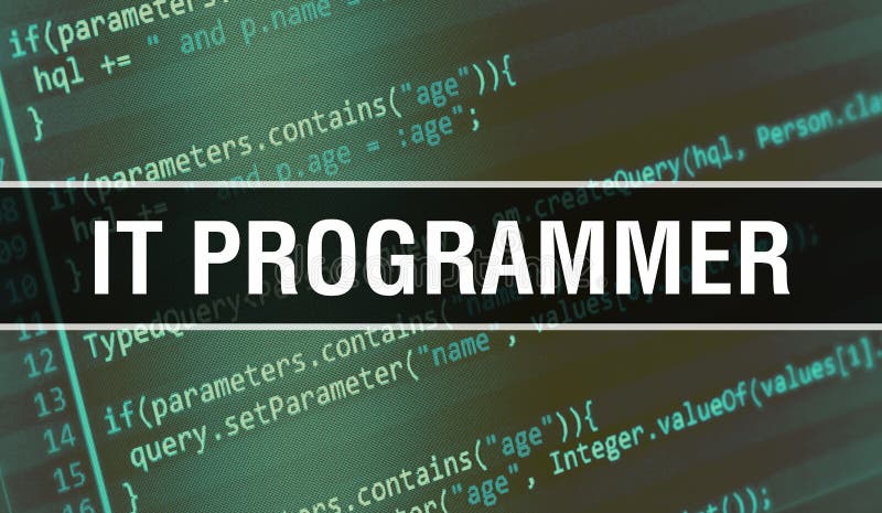 It Programmer Text Written on Programming Code Abstract Technology ...