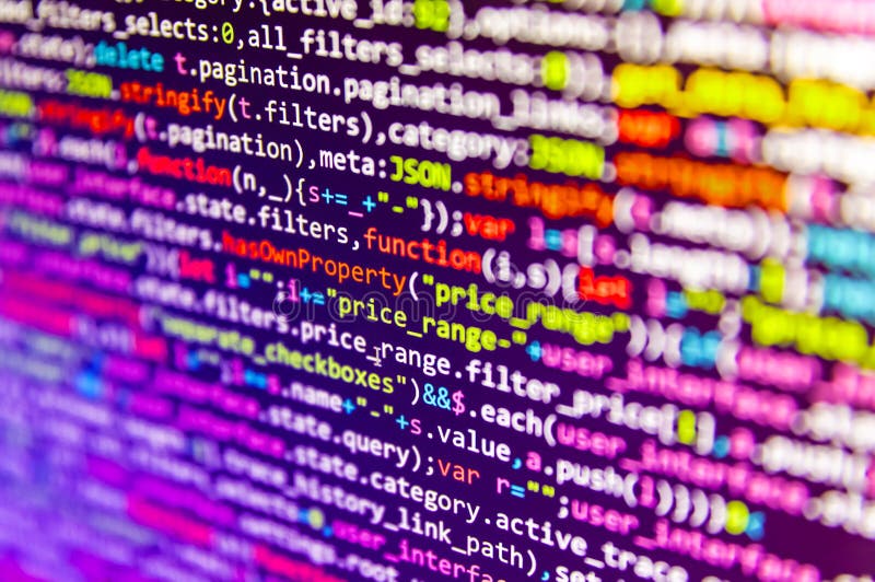 Generic Javascript Code on Computer Monitor Stock Image - Image of ...