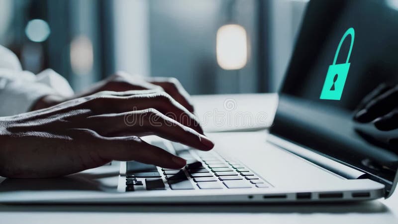 Programmer Typing Secure Code on Laptop with Lock Icon Stock Footage - Video of coding, privacy ...