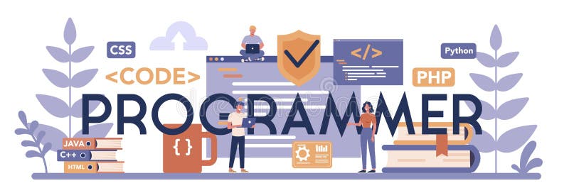 Programmer Typographic Header Idea Of Coding Testing And Writing