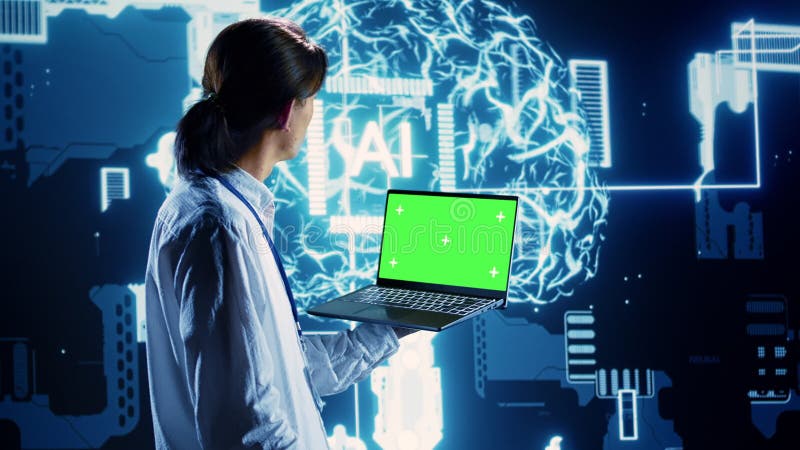 Programmer Uses Chroma Key Laptop for AI Stock Video - Video of innovation, process: 288678627