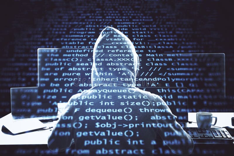 Programmer Using Computer with Programming Code Stock Image - Image of ...