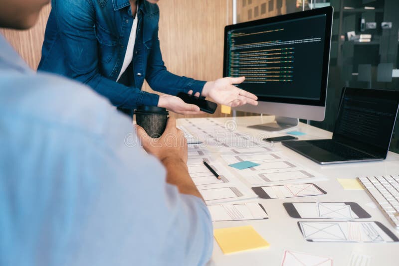 UX UI and Programming Development Technology. Stock Photo - Image of ...