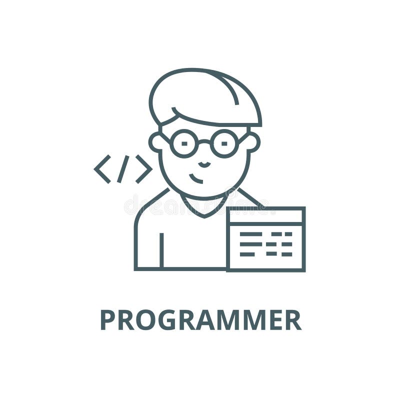 Programmer Vector Line Icon, Linear Concept, Outline Sign, Symbol Stock ... Programmer Vector Line Icon, Linear Concept, Outline Sign, Symbol Stock ...