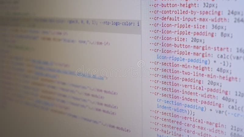 Programmer Views The Html Code Of The Page On A Screen Of A Computer Monitor 4k Stock Footage