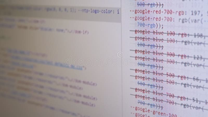 Programmer Views The Html Code Of The Page On A Screen Of A Computer Monitor Stock Footage