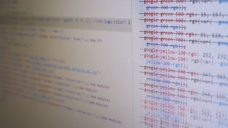 Programmer Views The Html Code Of The Page On A Screen Of A Computer Monitor 4k Stock Footage