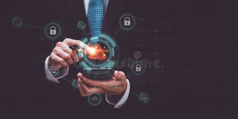 Programmer and Virtual Icons , Exclamation Mark ,alarm,computer Virus ...