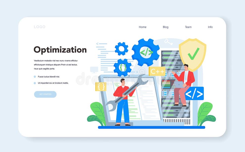 Programmer Web Banner or Landing Page. Idea of Coding, Testing Stock ...