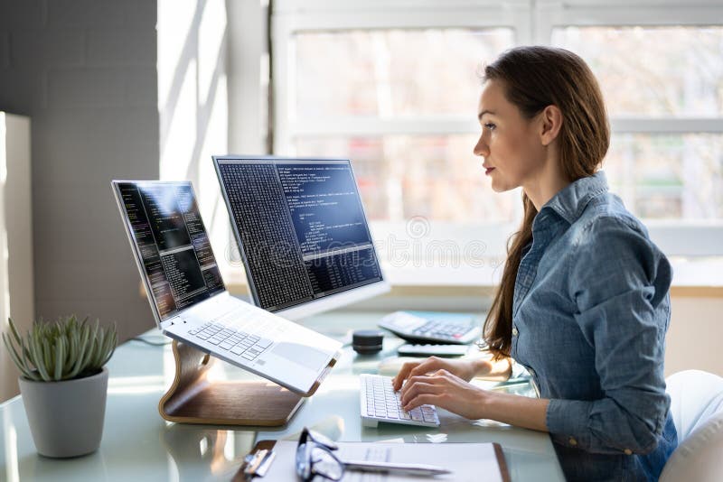 Programmer Woman Coding Stock Image Image Of Coding 242686257 6759