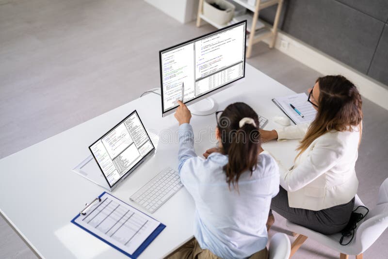 Programmer Woman Wearing Hijab Working Stock Image - Image of lady ...