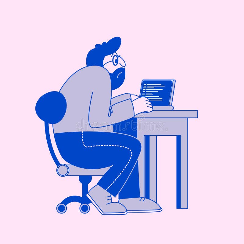 Programmer at work stock vector. Illustration of employee - 249147663