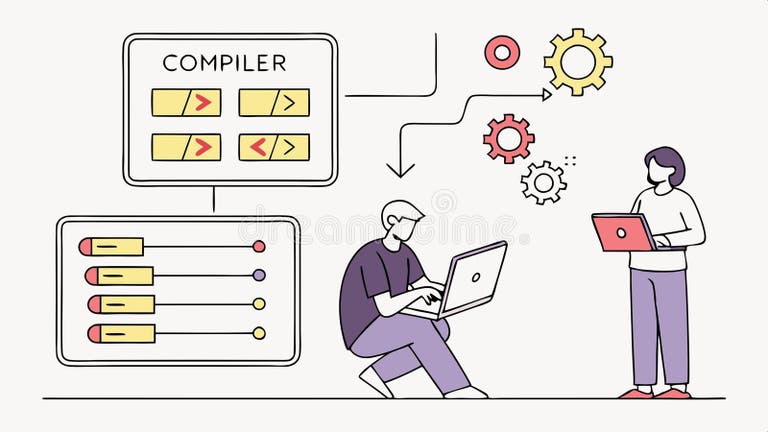 Programmer at Work, Coding and Software Development Vector Design ...