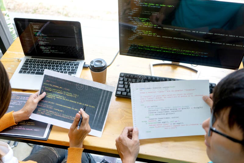 Programmer Work with Developing Programming Stock Photo - Image of ... Programmer Work with Developing Programming Stock Photo - Image of ...