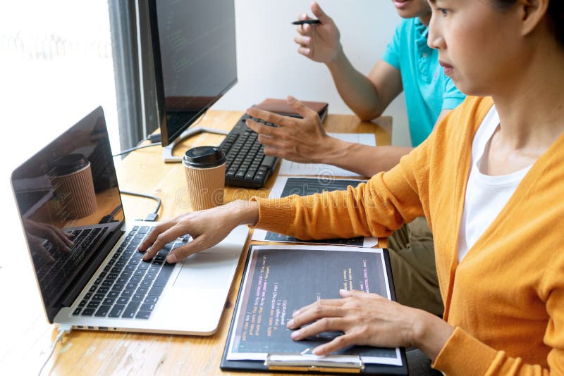 Senior Programmer Work with Developing Programming Stock Photo - Image ...