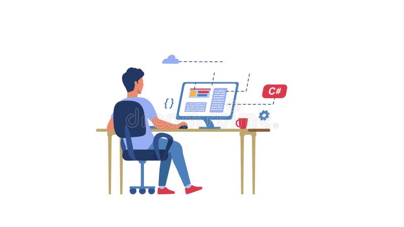 Programmer at Work Video Concept Stock Footage - Video of support, freelance: 261834498