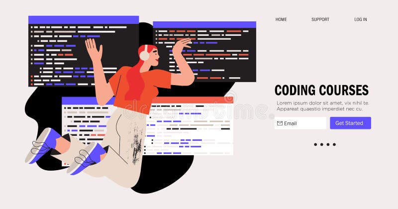 Programmer Work On Web Development Script Coding And Programming Mobile App And Computer