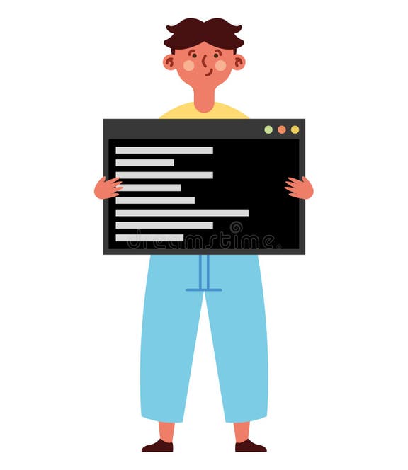 Programmer at work for web stock vector. Illustration of computer - 322671149