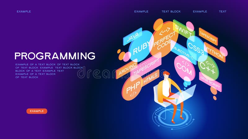 PROGRAMMING SKILLS Concept Banner Stock Vector - Illustration of ...