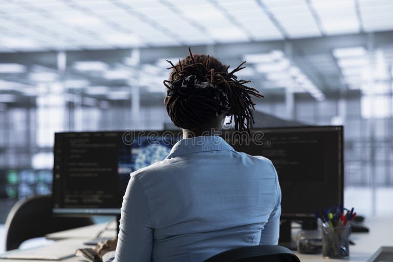 Programmer Working With Ai Machine Learning Algorithms Stock Image Image Of Computer Network