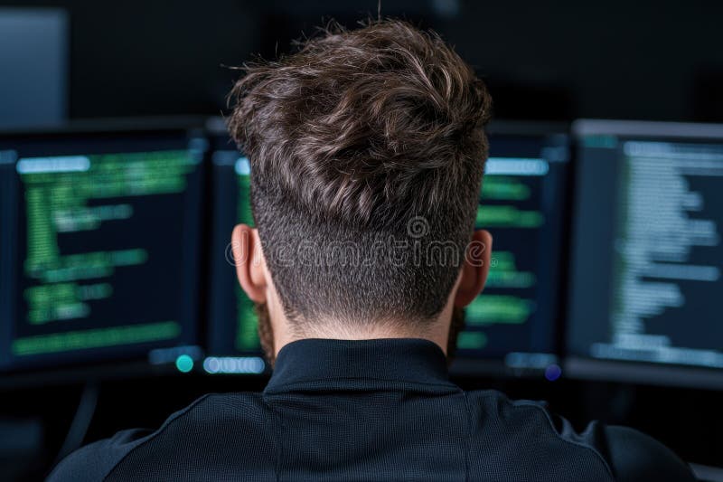 Programmer Working On Computer Code Stock Illustration Illustration