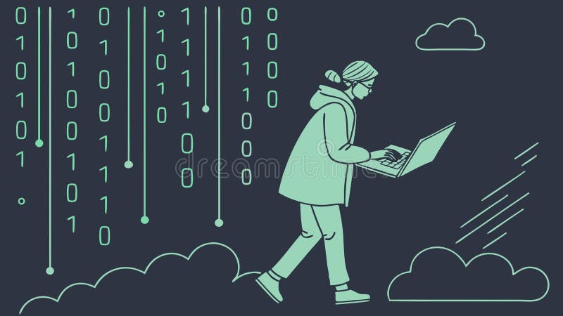 Programmer Working On Computer Coding And Software Development Vector Design Generative Ai