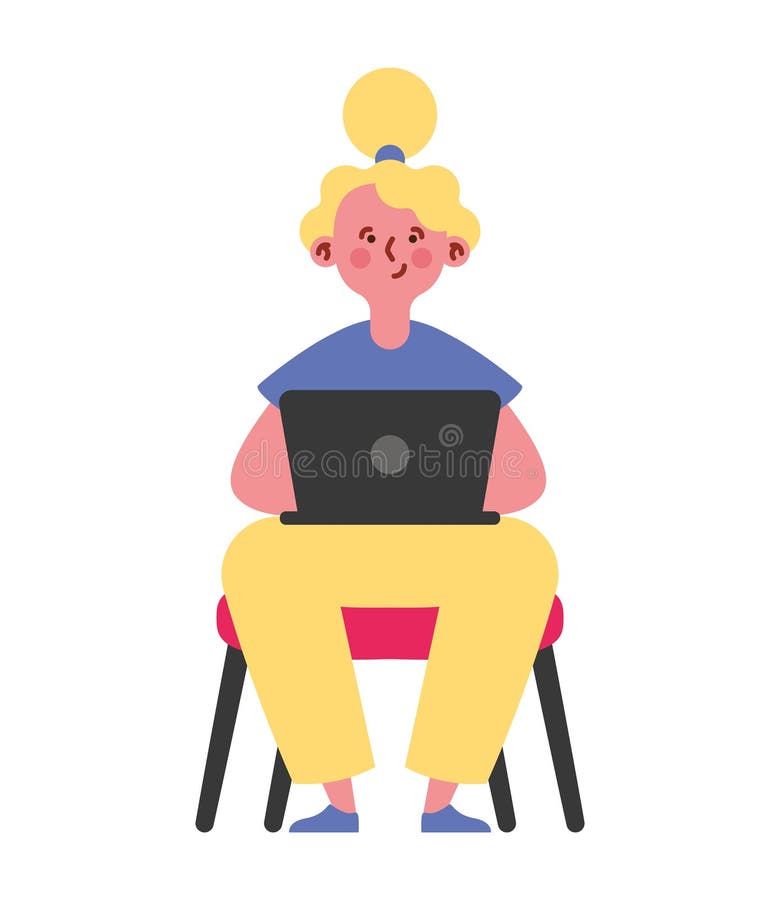 Programmer Working at Computer Laptop Stock Vector - Illustration of ... Programmer Working at Computer Laptop Stock Vector - Illustration of ...